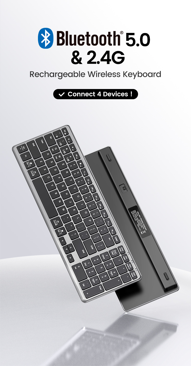 UGREEN Wireless Keyboard Bluetooth 5.0 & 2.4G Keyboard 99 Keys ...