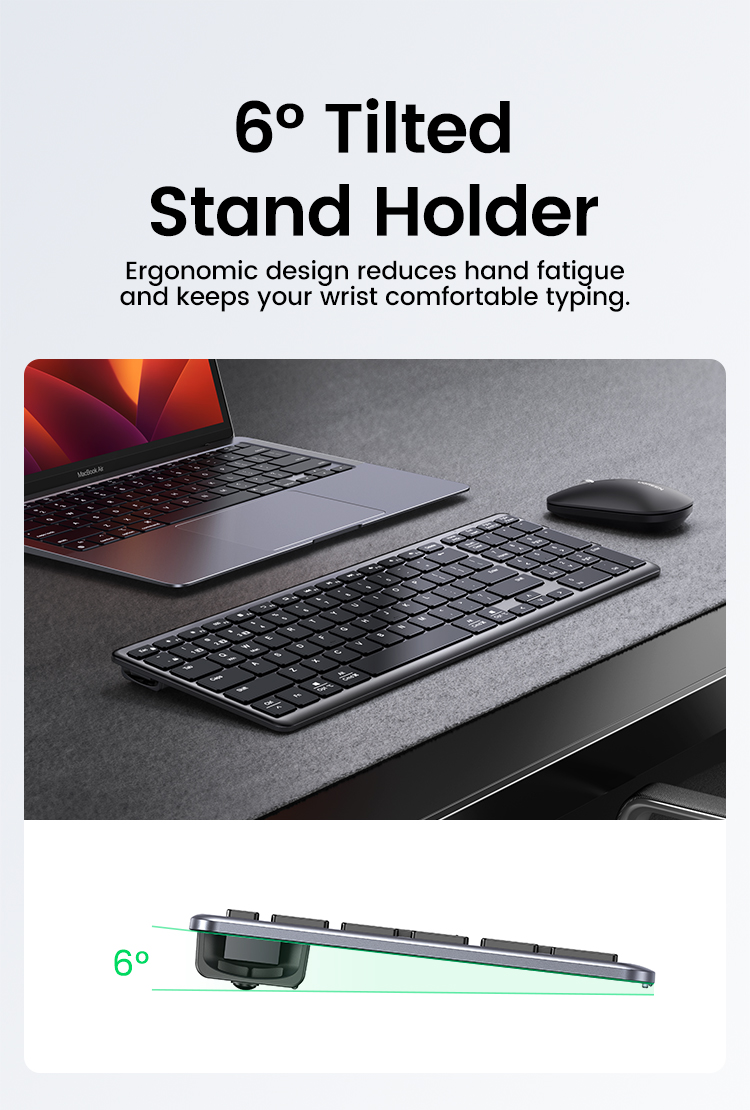 UGREEN Wireless Keyboard Bluetooth 5.0 & 2.4G Keyboard 99 Keys ...