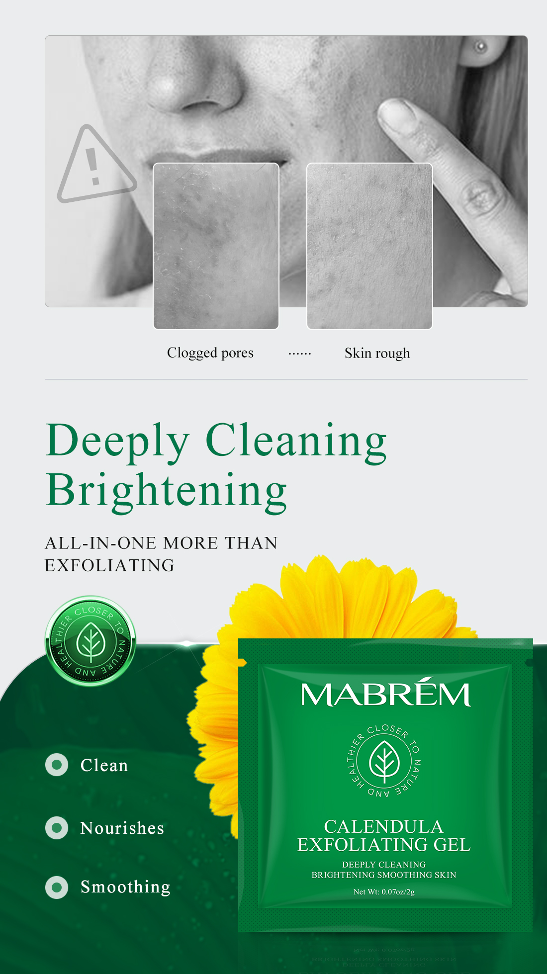 MABREM Calendula Exfoliating Gel Clean Pores Facial Scrub Whitening ...