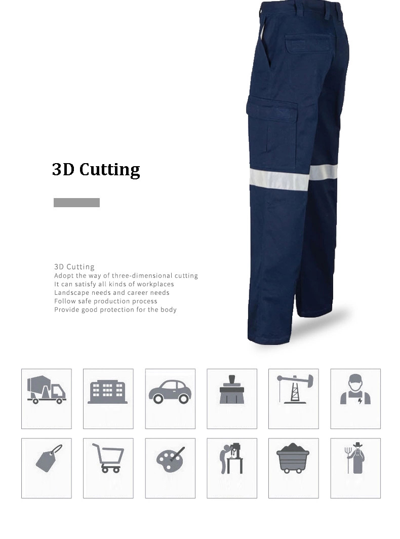 100% cotton fabric Construction work pants for men with reflective ...