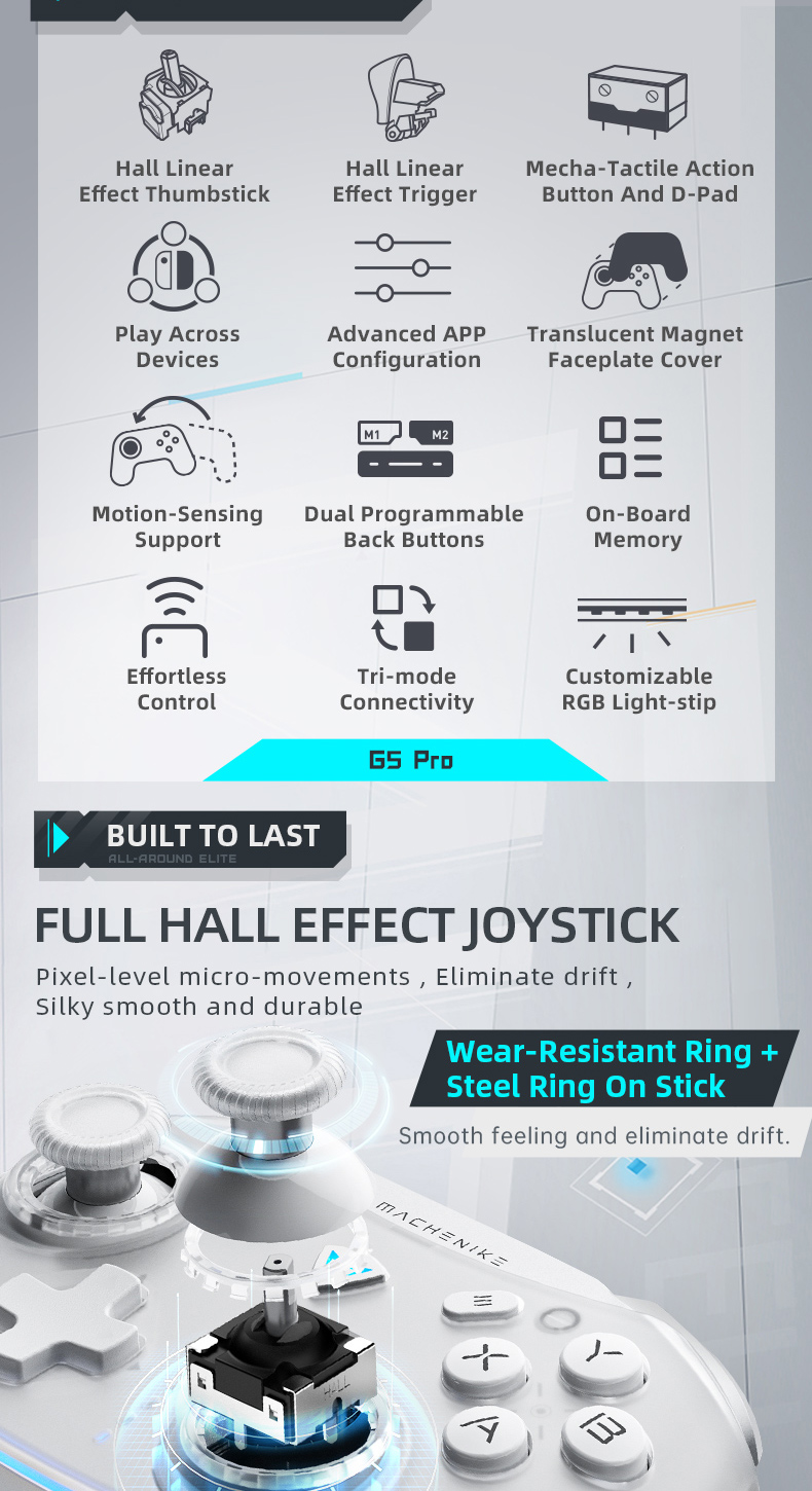 Machenike G5 Pro Tri-mode Gaming Controller | Bluetooth 5.0, 2. 4GHz ...