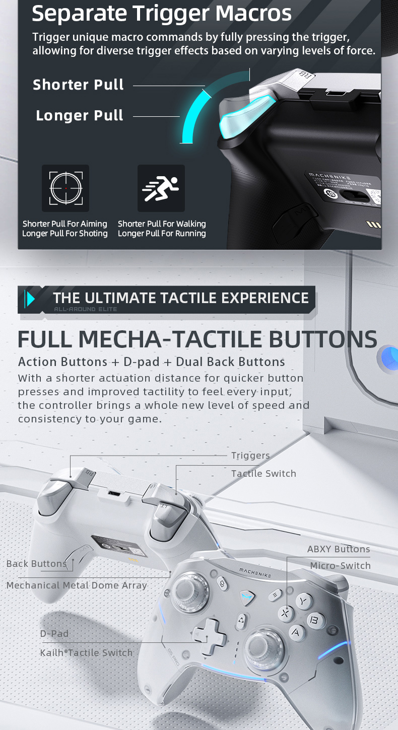 Machenike G5 Pro Tri-mode Gaming Controller | Bluetooth 5.0, 2. 4GHz ...