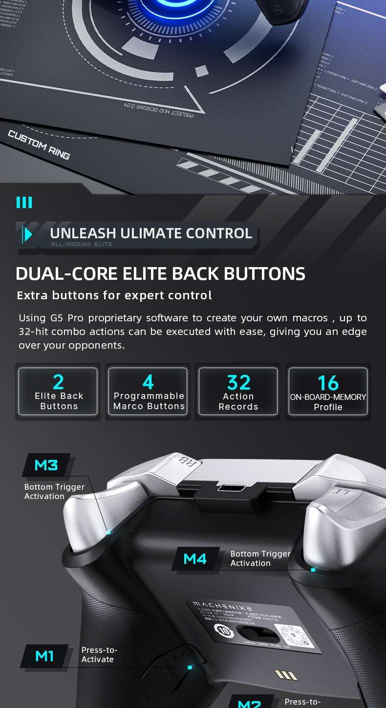 Machenike G5 Pro Tri-mode Gaming Controller | Bluetooth 5.0, 2. 4GHz ...