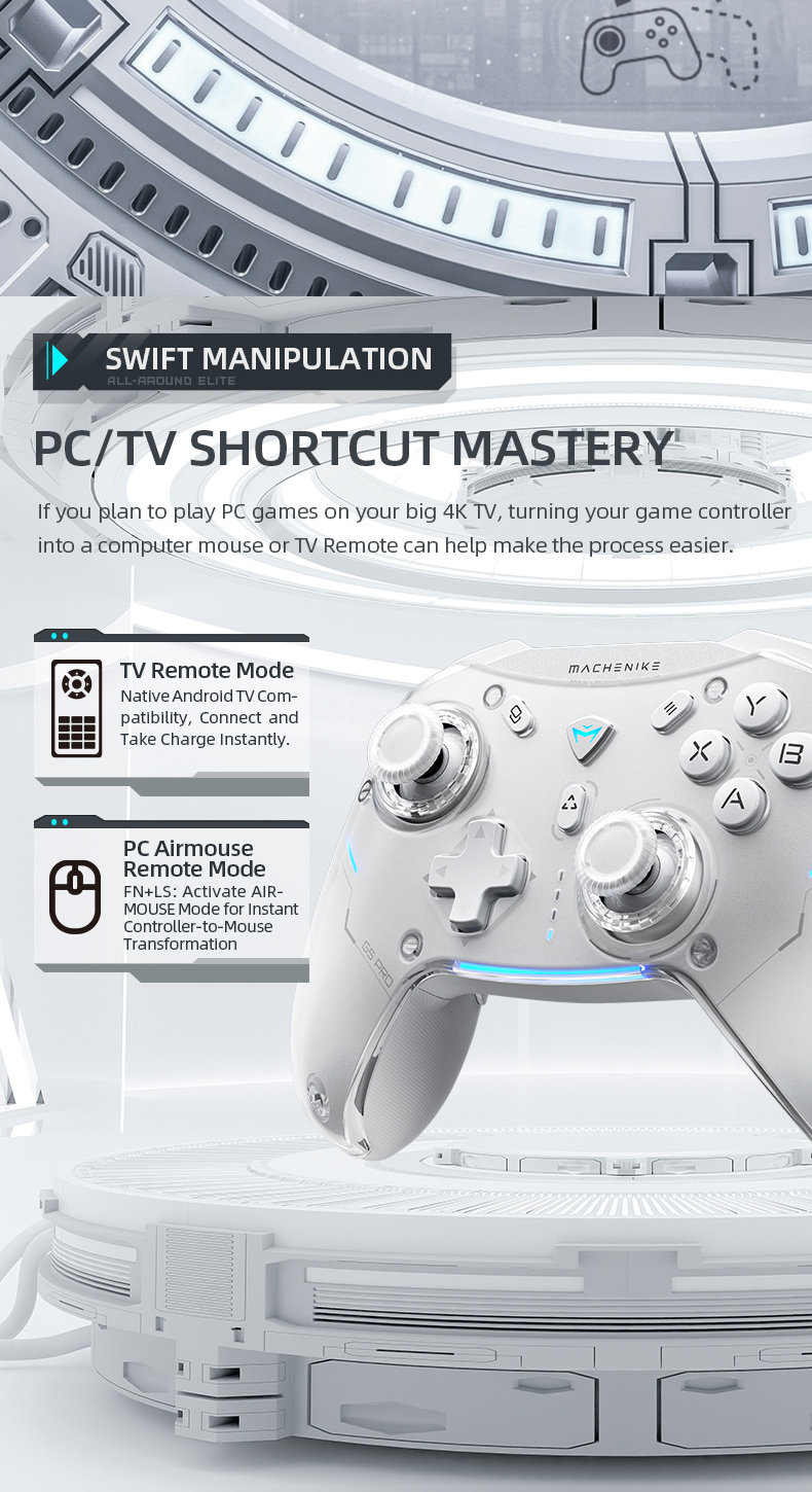 Machenike G5 Pro Tri-mode Gaming Controller | Bluetooth 5.0, 2. 4GHz ...