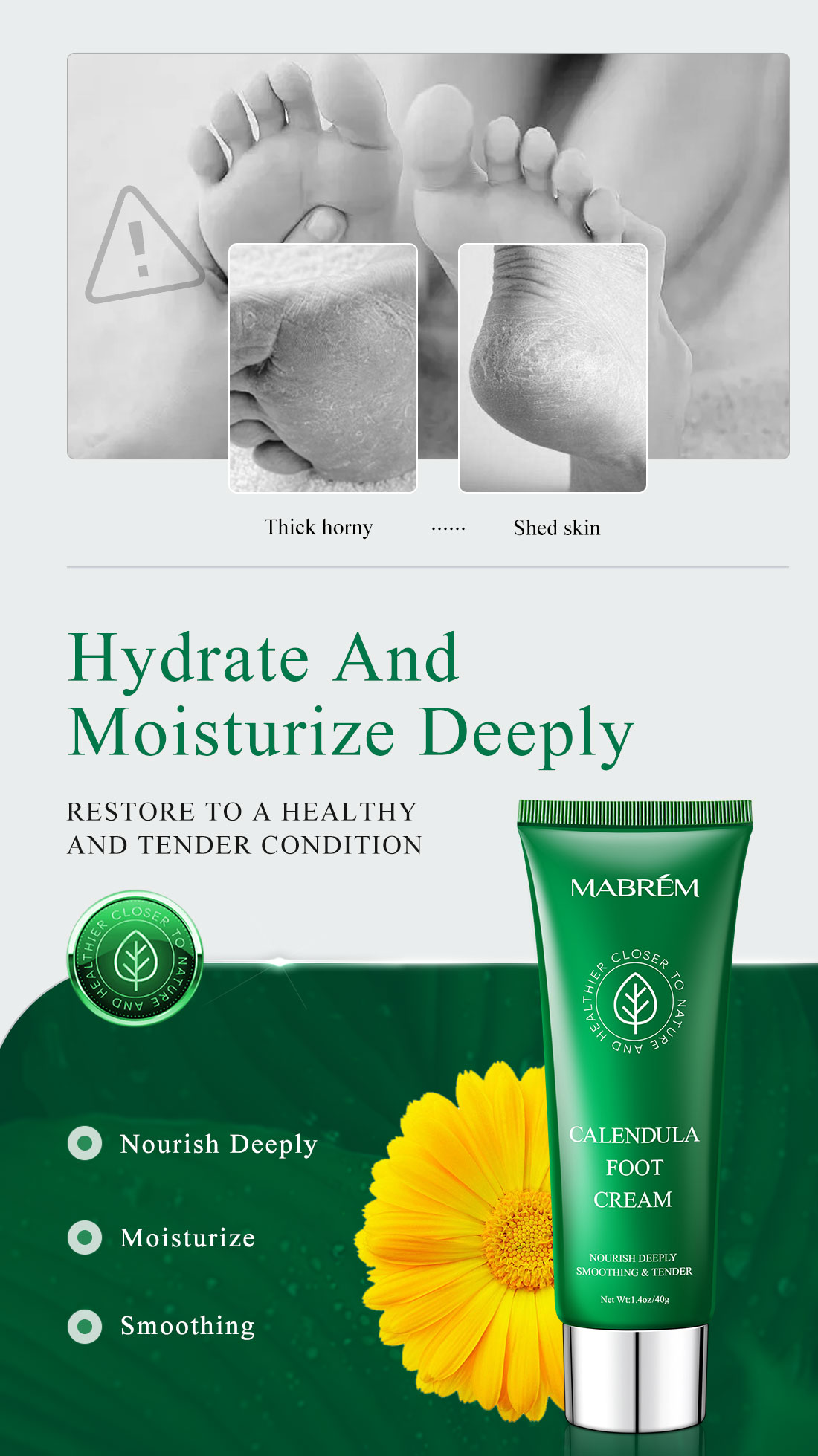 3PCS MABREM【FDA】MABREM Calendula Foot Cream Heel Crack Repair Cream ...