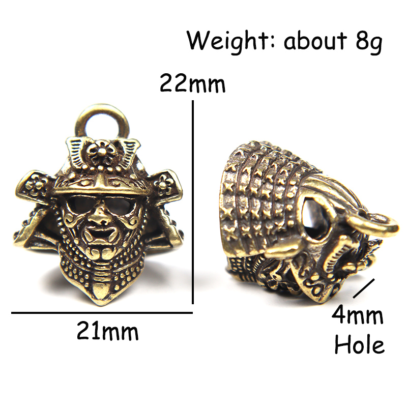 Retro Brass Armor Japanese Samurai Helmet Warrior Paracord Bead ...