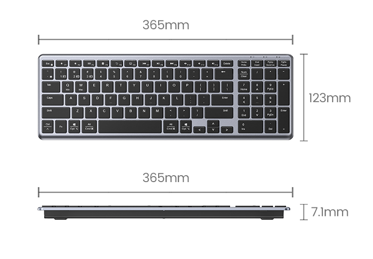 UGREEN Wireless Keyboard Bluetooth 5.0 & 2.4G Keyboard 99 Keys ...