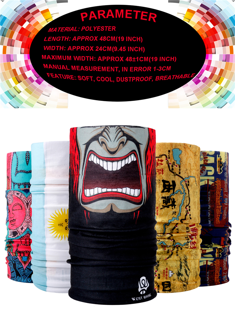 【Local Delivery】WEST BIKING Tube Mask Cycling Face Mask Magic Scarf Summer Breathable Windproof ...