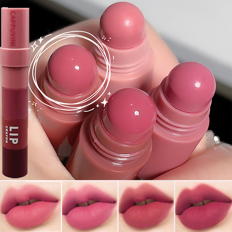 4pc/set Matte Lipstick Pen Velvet Rose Purple Lip Tint Combo Long ...