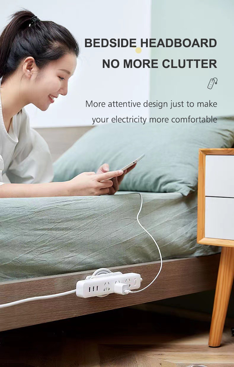 Wall Mounted Socket Extension Sticker Cable Organizer Socket Holder ...