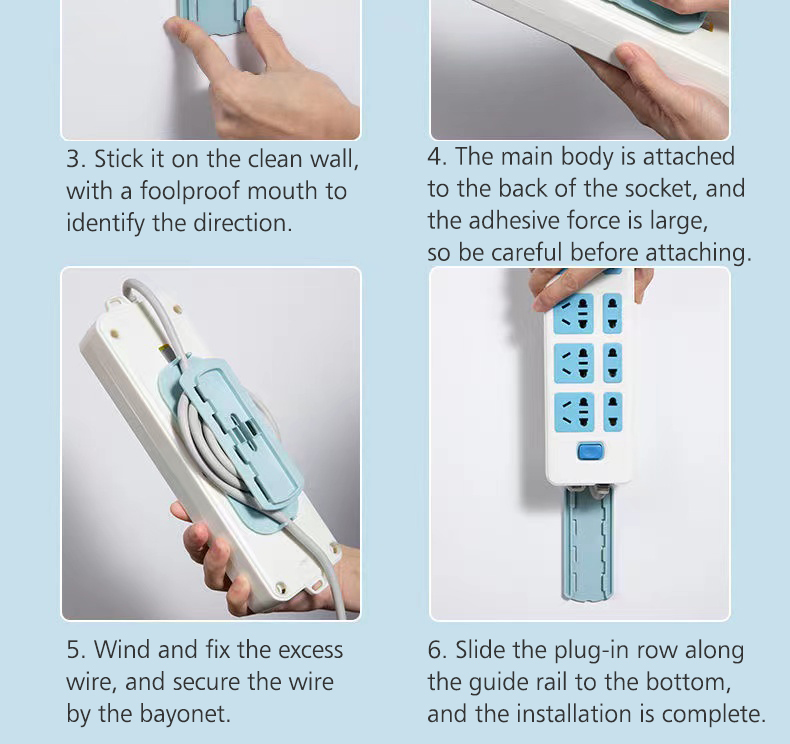 Wall Mounted Socket Extension Sticker Cable Organizer Socket Holder ...