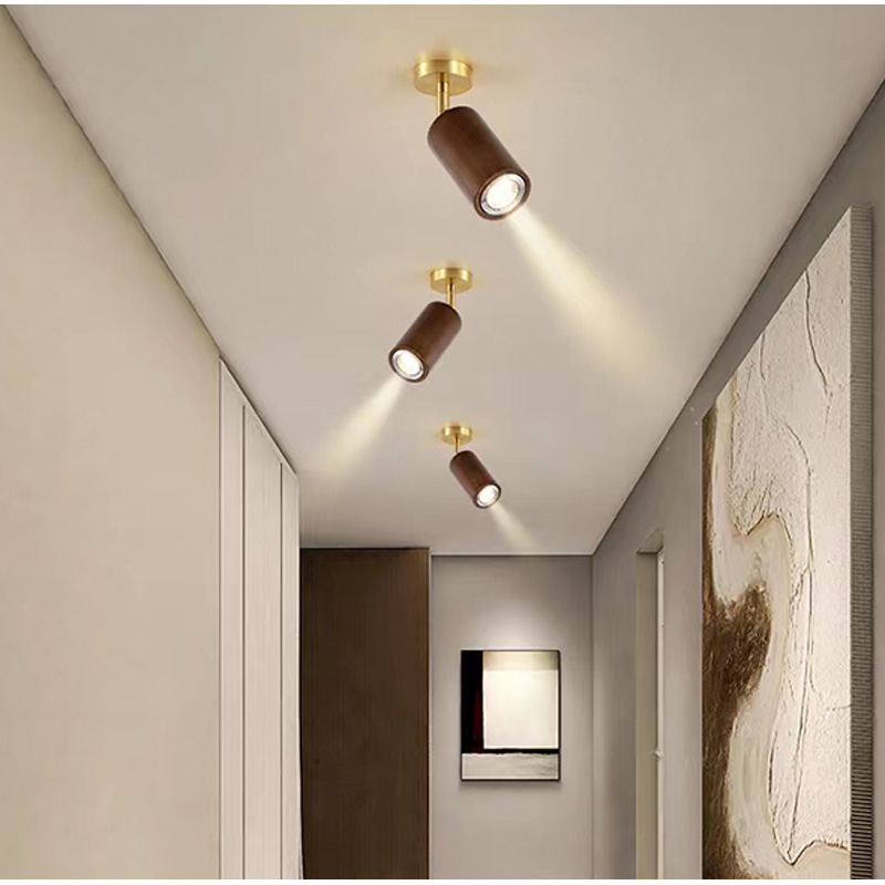 Nordic Track Light Ceiling Light Modern LED Solid Wood Rail Light ...