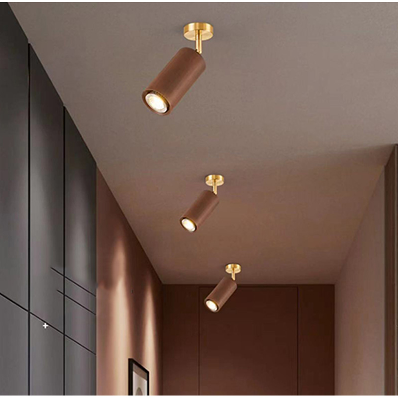 Nordic Track Light Ceiling Light Modern LED Solid Wood Rail Light ...