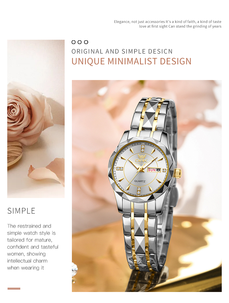 OPK Watch For Woman Gold Silver Women Waterproof Original With Box Relo ...