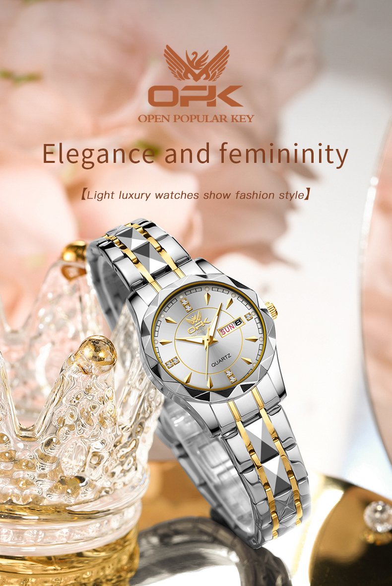 OPK Watch For Woman Gold Silver Women Waterproof Original With Box Relo ...