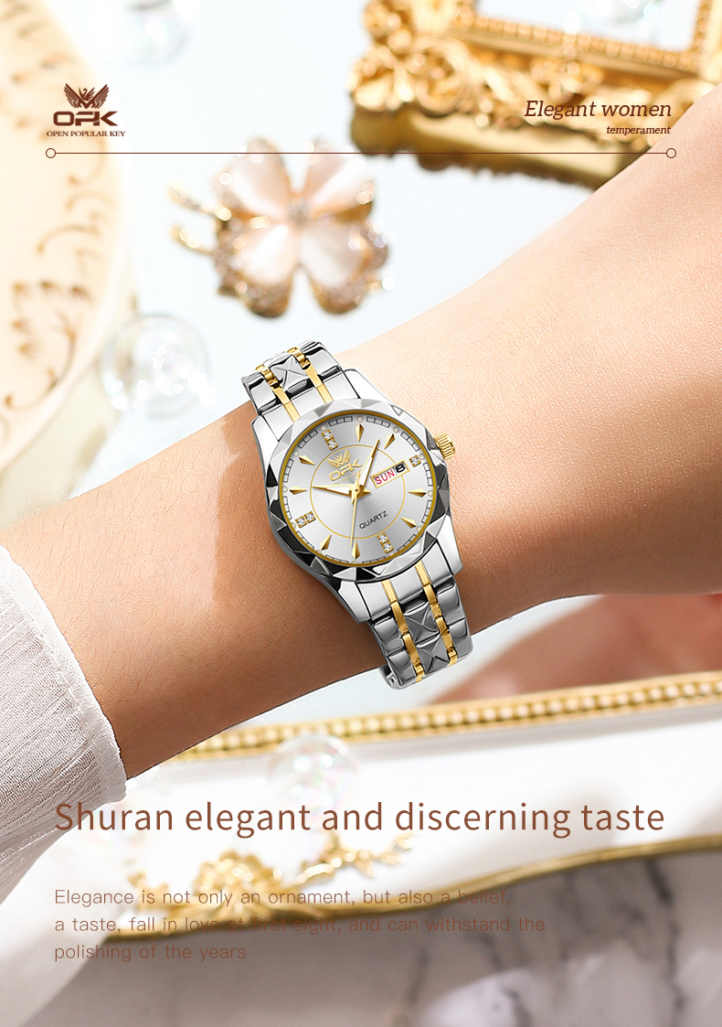 OPK Watch For Woman Gold Silver Women Waterproof Original With Box Relo ...