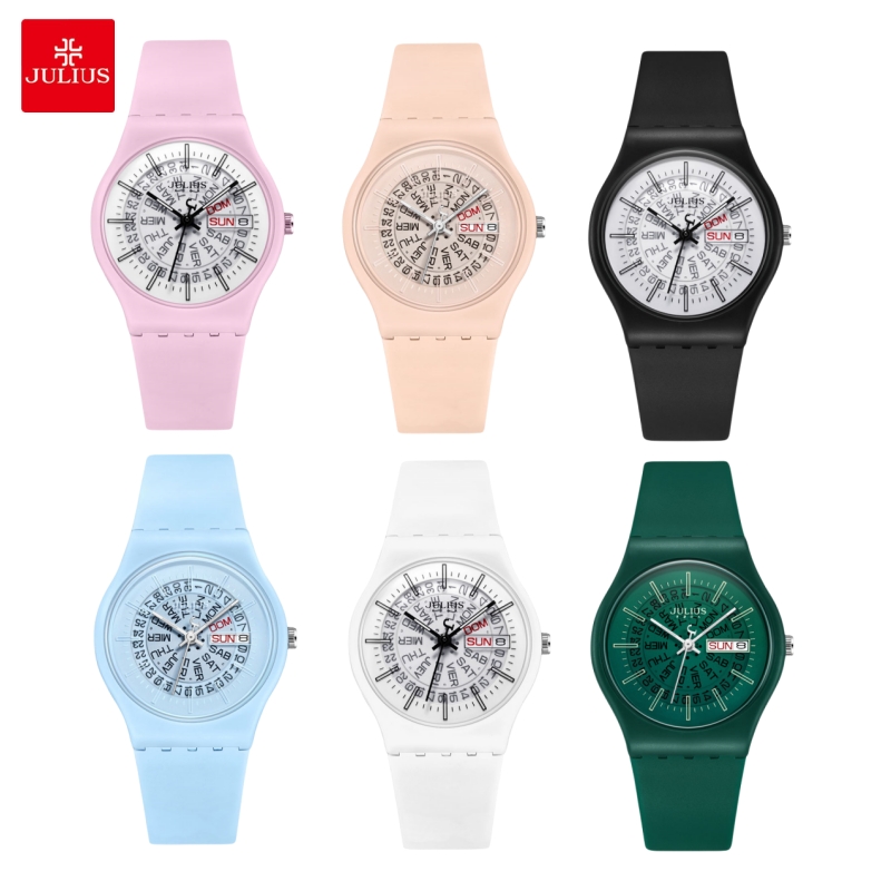 Julius New Resin Week Calendar Transparent Dial Neutral Quartz Women's ...