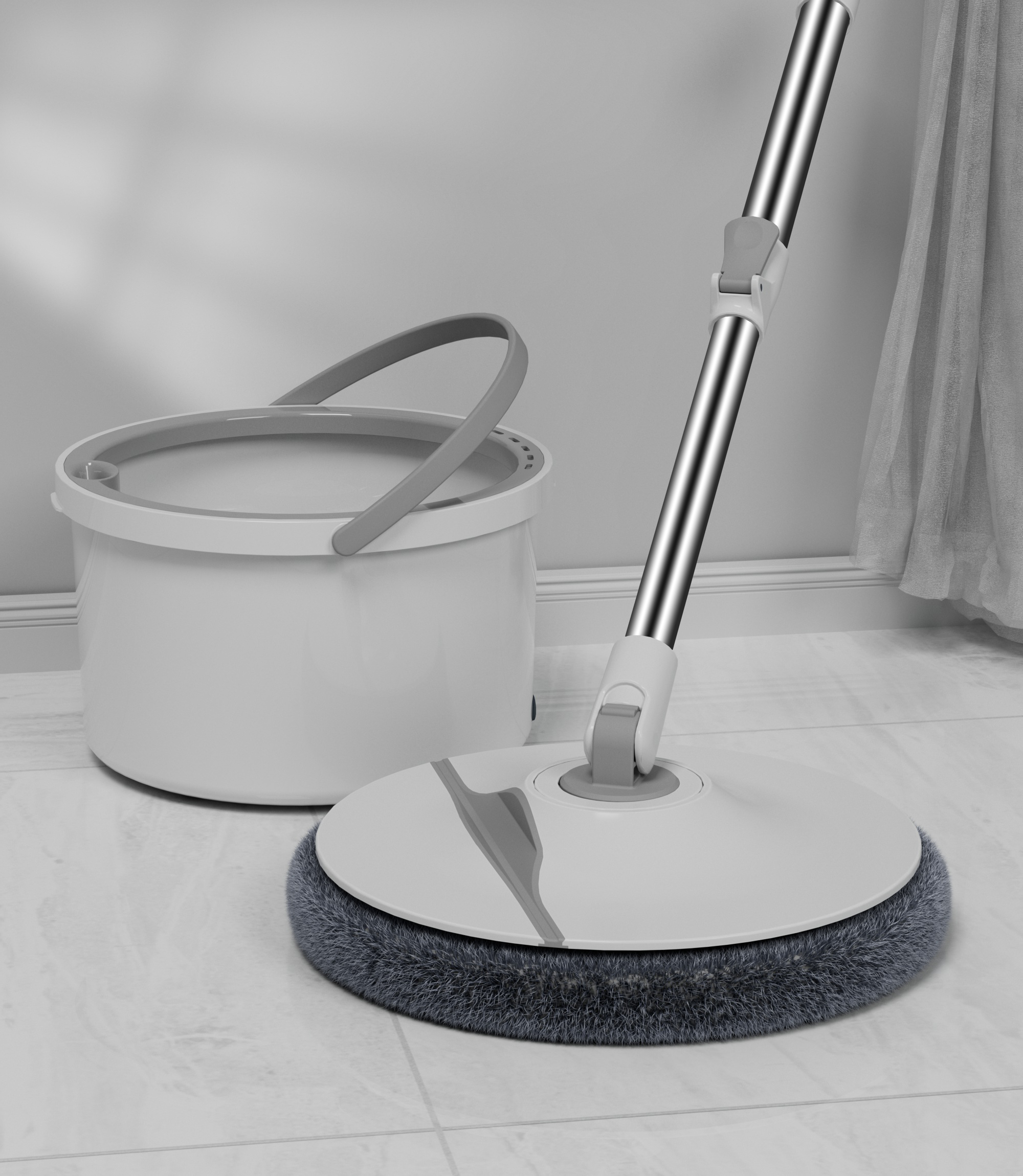 4 Cloth Self Wash Foldable 360 Hand-Free Microfiber Spin Mop | Shopee ...