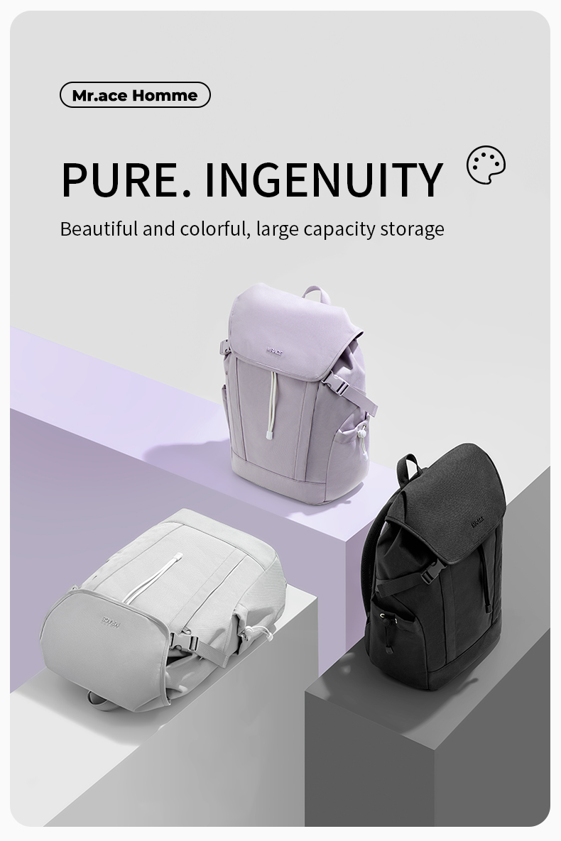Mr.ace Homme 2740 Pure Color Series School Bag Traveling Backpack ...