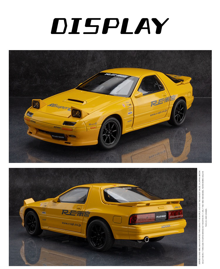1:24 Scale Mazda RX7 Alloy Car Model Diecast Car Sound Light Car Lovers ...