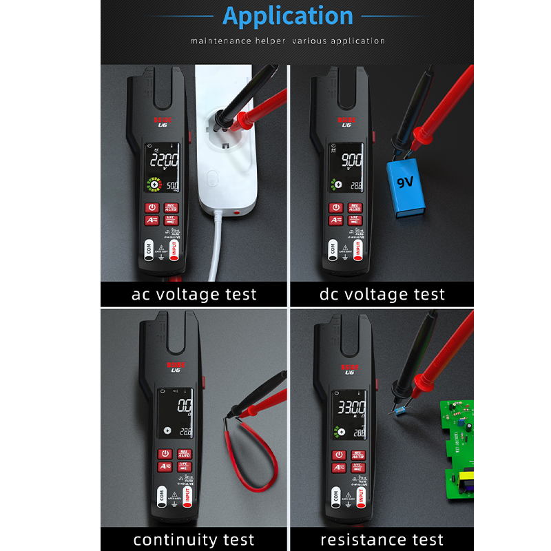 U6 Digital Fork Clamp Meter 600A Current Open Jaw Ammeter Multimeter DC ...