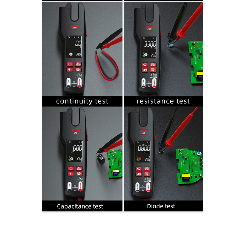 U6 Digital Fork Clamp Meter 600A Current Open Jaw Ammeter Multimeter DC ...