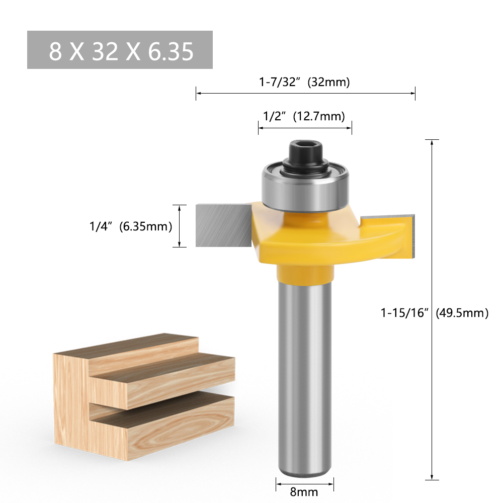 LAVIE 5pcs 8mm Shank T Slot Router Bit Bit with Bearing Wood Slotting ...