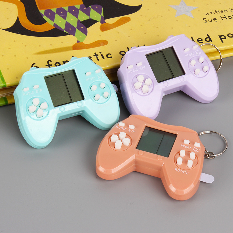 Mini retro game romote shape keychain tetris machine toy for grils and ...
