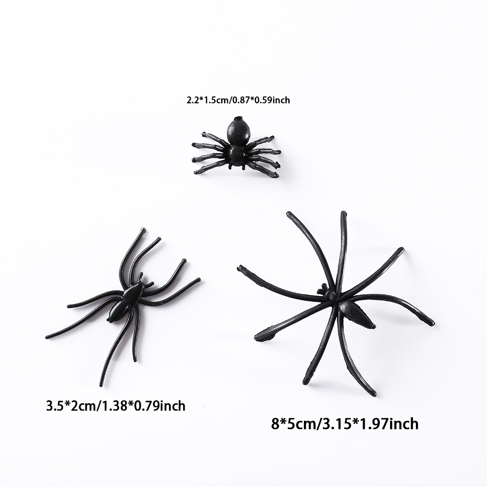 30pcs Black Spider Simulation Tricky Toy Haunted House Spider Web Bar ...