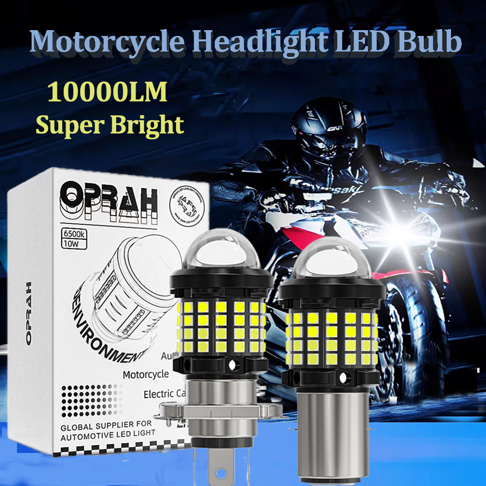10000LM Super Bright Motorcycle Headlight LED Bulb H4 H6 BA20D Headlight Bulb High Low Beam ...