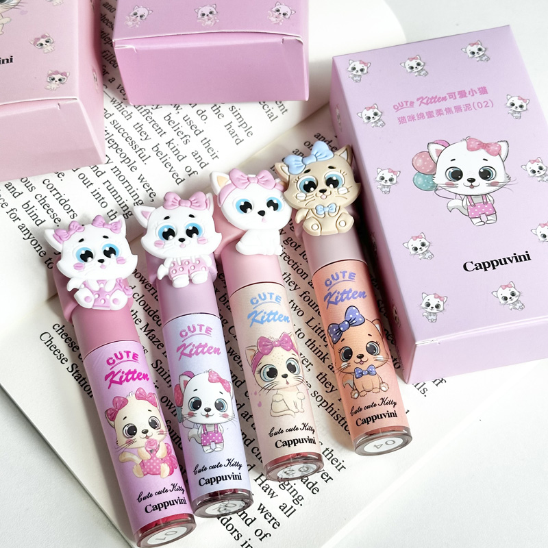 COD CAPPUVINI Lovely Cat Lip mud Long Lasting Matte Lipstick Nude Red ...