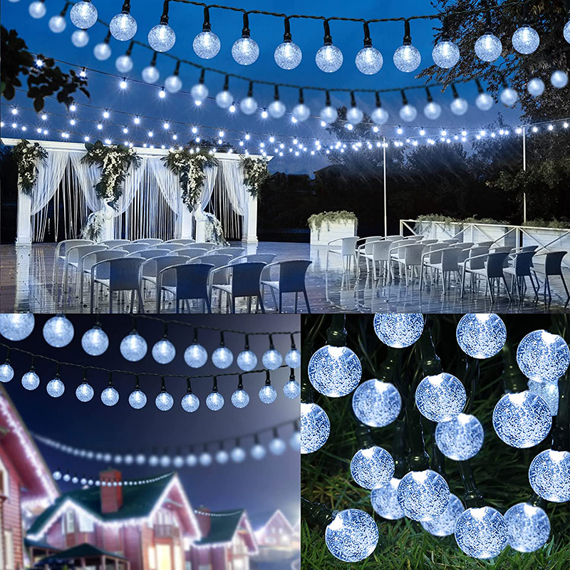 Solar Christmas lights Crystal ball 2M 5M 7M 12M Outdoor Waterproof Led ...