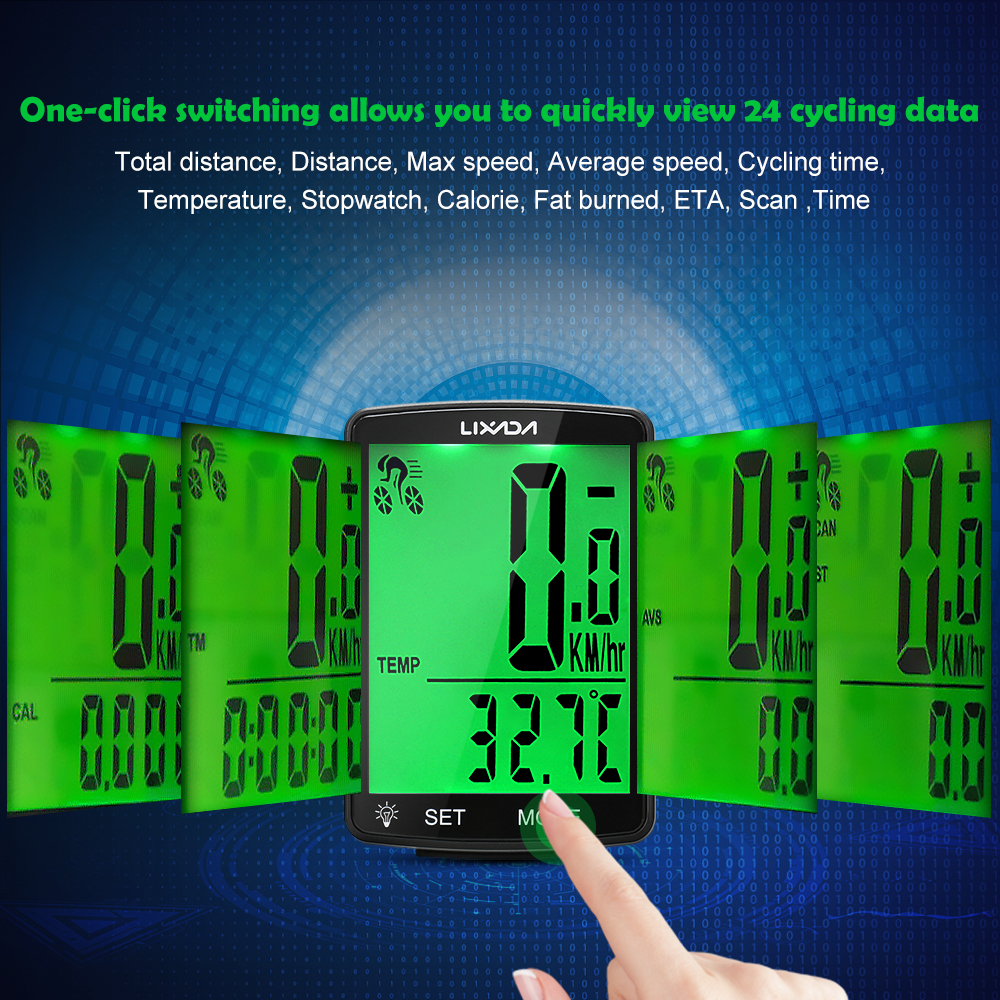 [Lixada Bike Computer & Holder] USB Rechargeable Wireless Bike Cycling ...