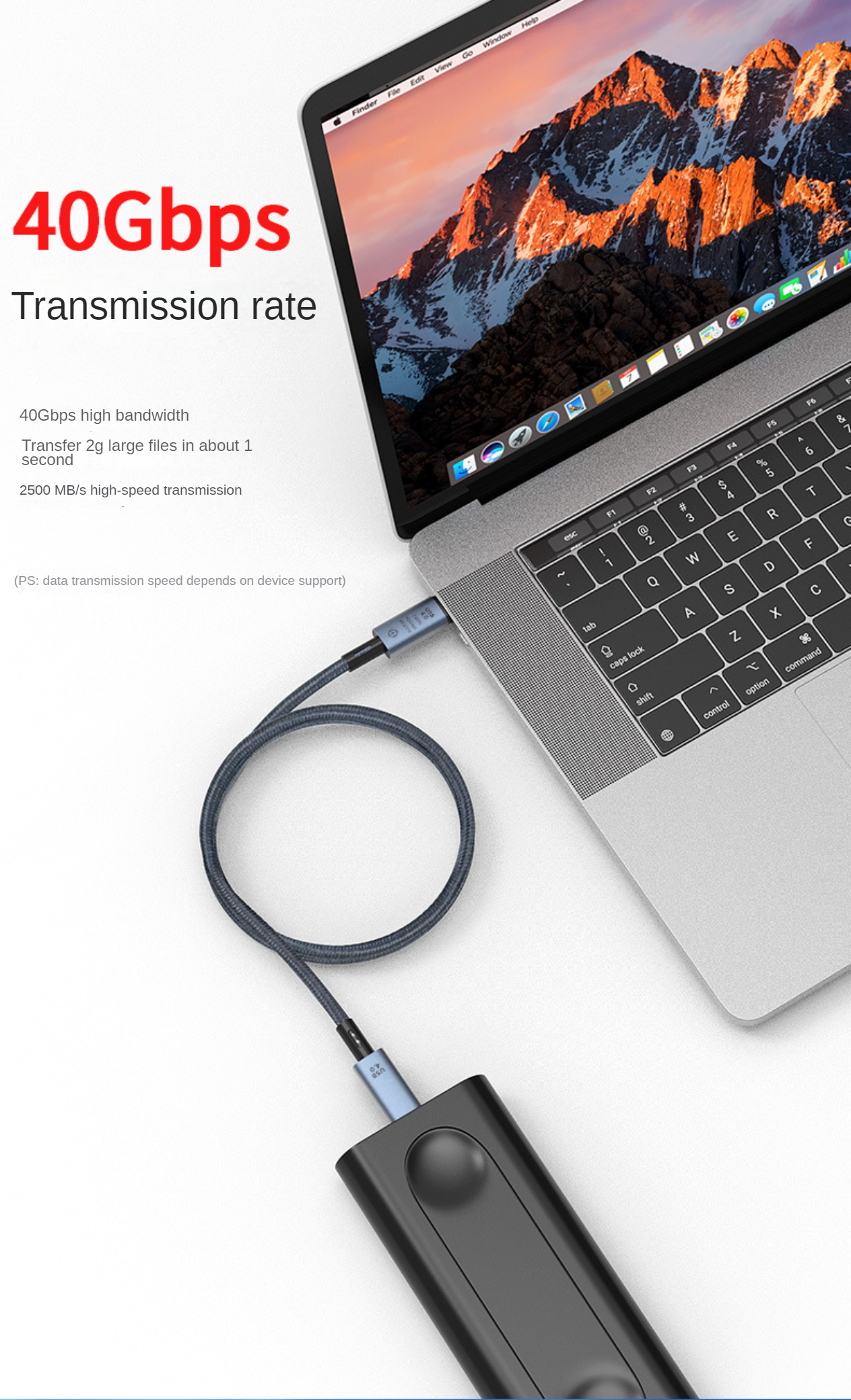 Type C 240W Fast Charging Cable 40Gbps High-speed Transfer 8K 60Hz ...