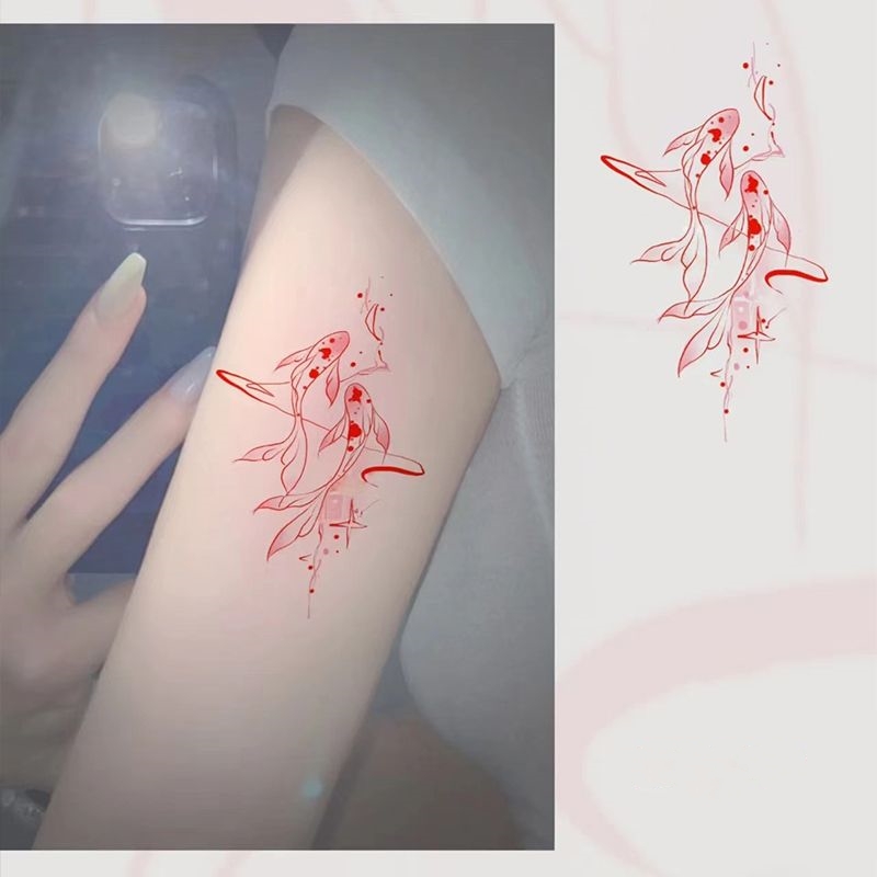 Red mascot pattern tattoo Sexy girl arm waist tattoo Waterproof tattoo ...