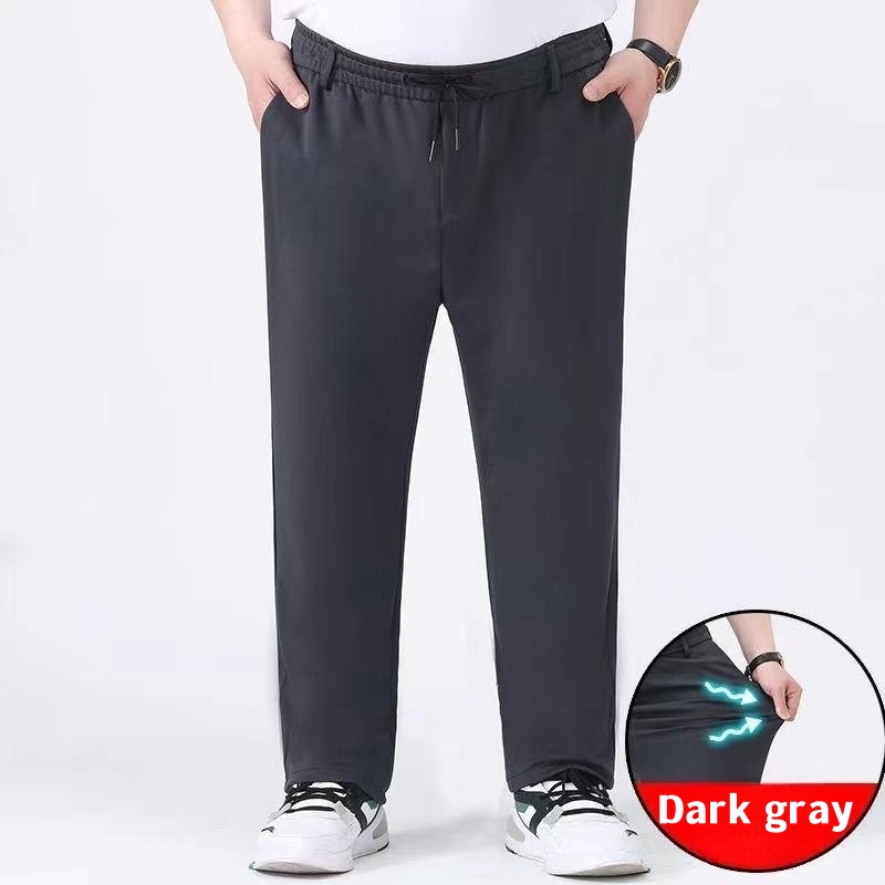 Plus Size L-10XL Men's Elastic Formal Business Pants Black Non-ironing ...