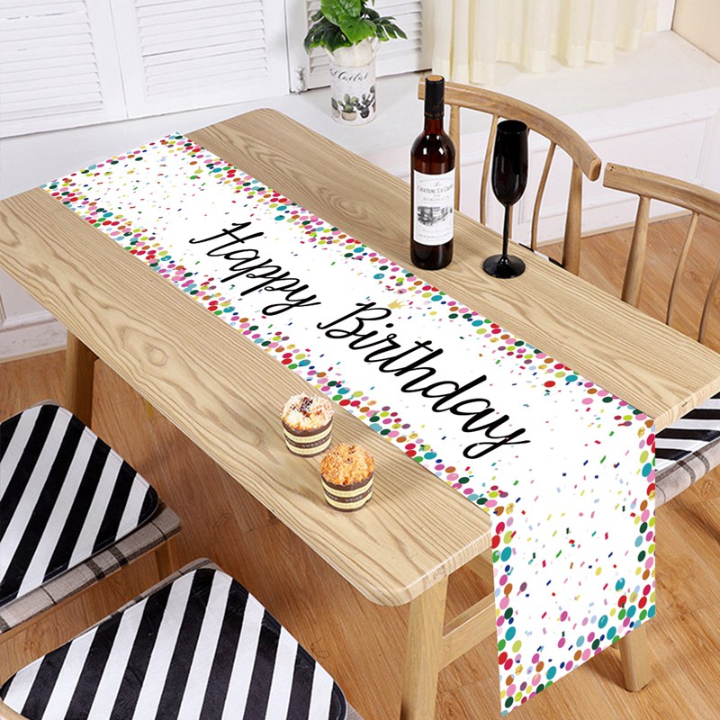 180*35cm Birthday Polyester Table Runner Celebrate Table Cloth Dining ...