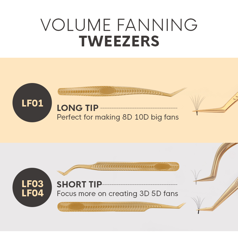 [Advanced] GENIELASH LF Series Golden Color Super precision curved Tweezers for eyelash ...