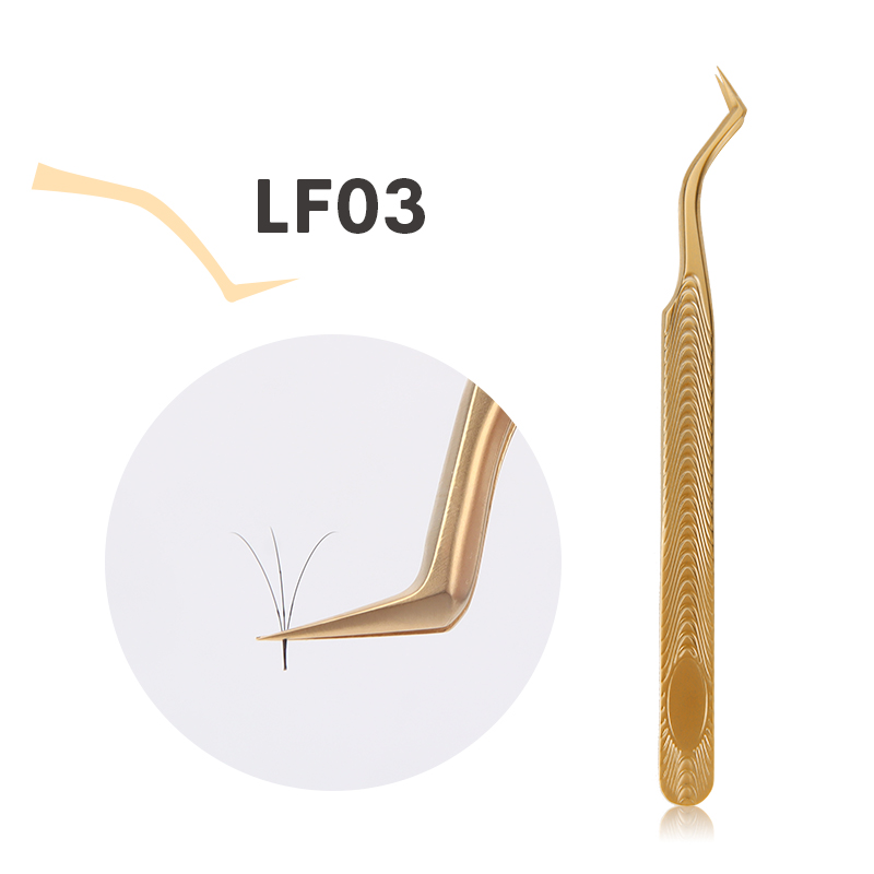 [Advanced] GENIELASH LF Series Golden Color Super precision curved Tweezers for eyelash ...
