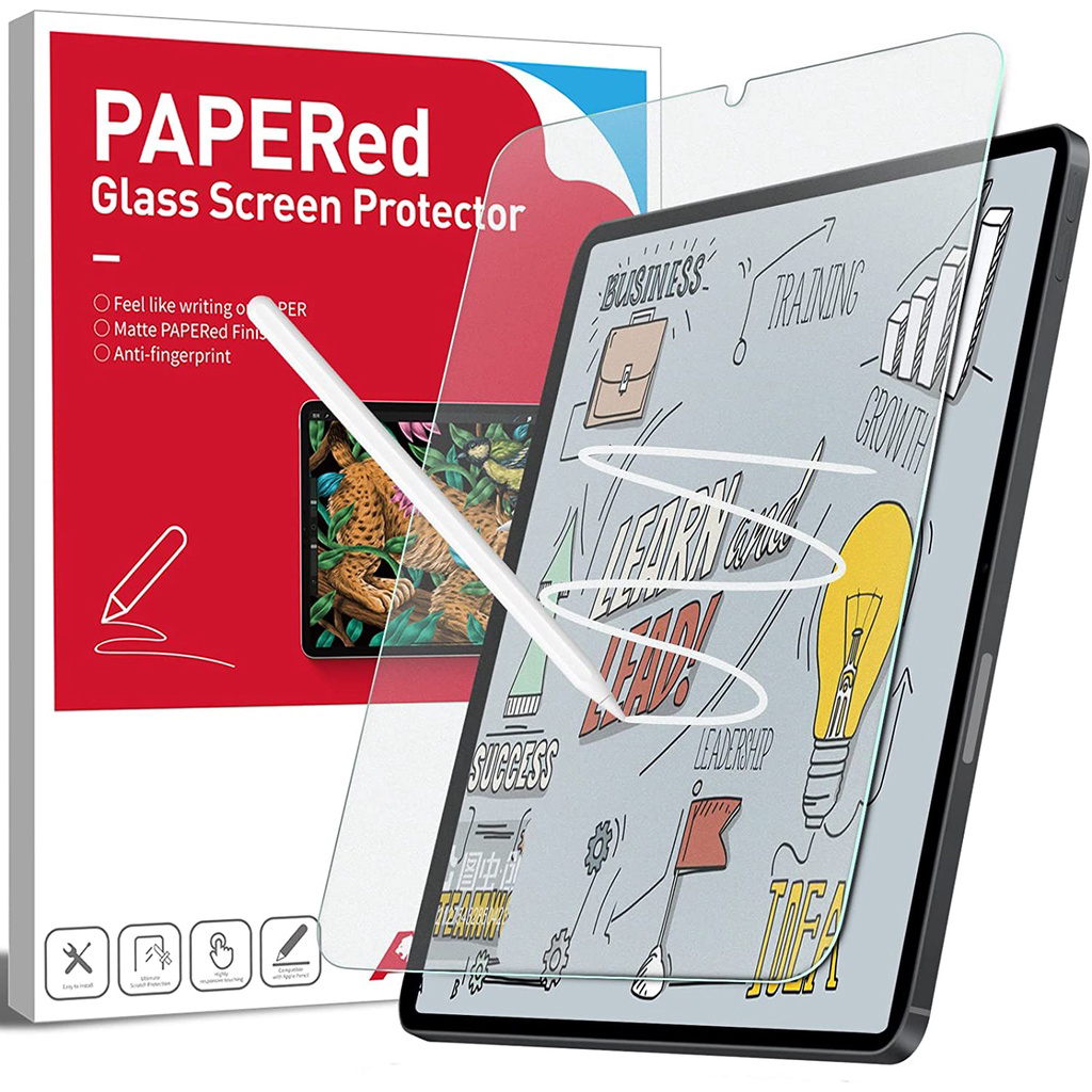 2 in 1 Like Paper Tempered Glass Screen Protector for iPad mini 6 7 Pro ...