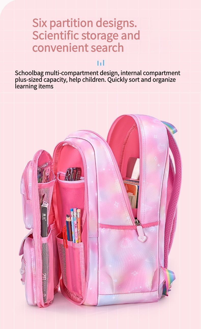(Girls' version) - Large capacity primary school children's backpack ...