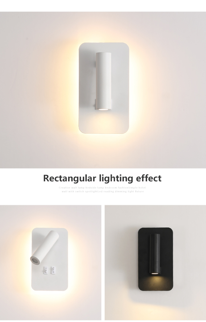 3W 8W front light backlight 350 degree rotating adjustable wall lamp ...