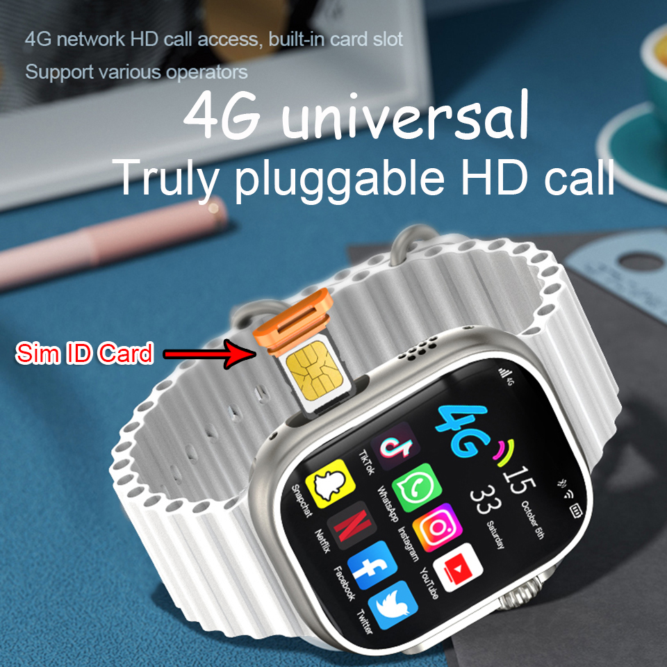 X9 Ultra Sim Card Smart Watch Men RAM 2GB ROM 32GB 4G Call Camera Voice ...