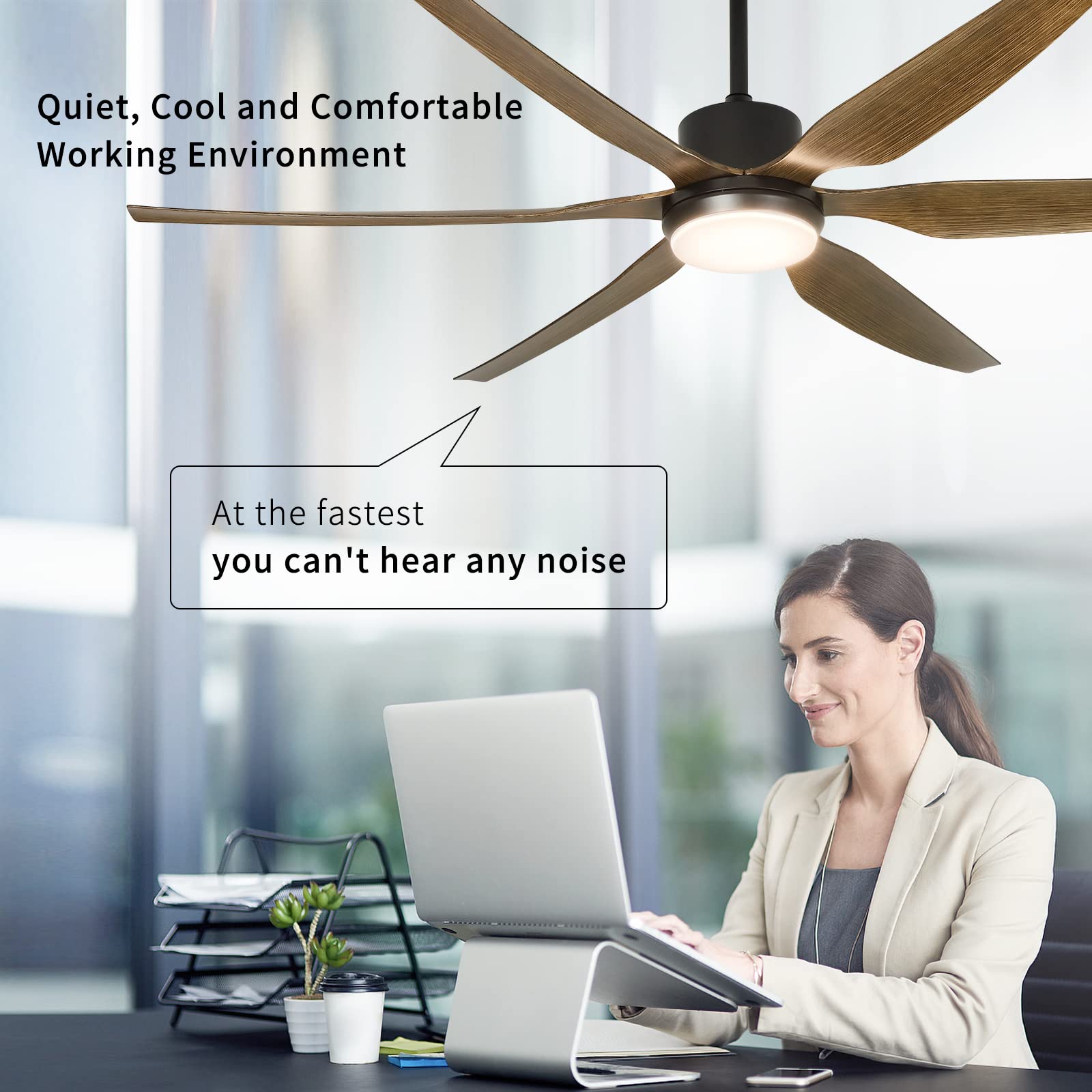 CHNT Ceiling Fan With Light Remote Big Size Smart Timing DC Motor For ...