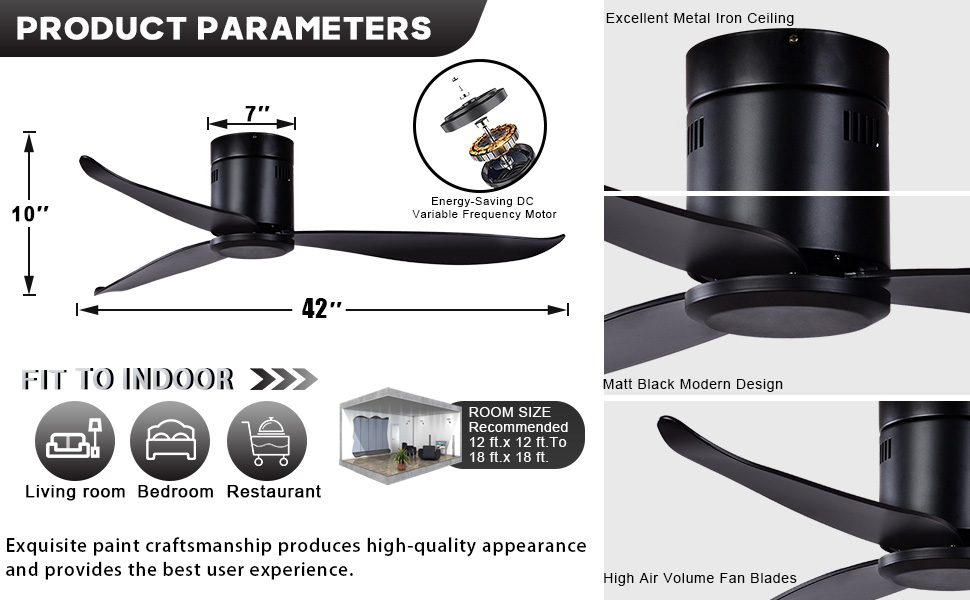 CHNT Ceiling Fan With Light Remote Control Big Size Inverter DC Motor ...