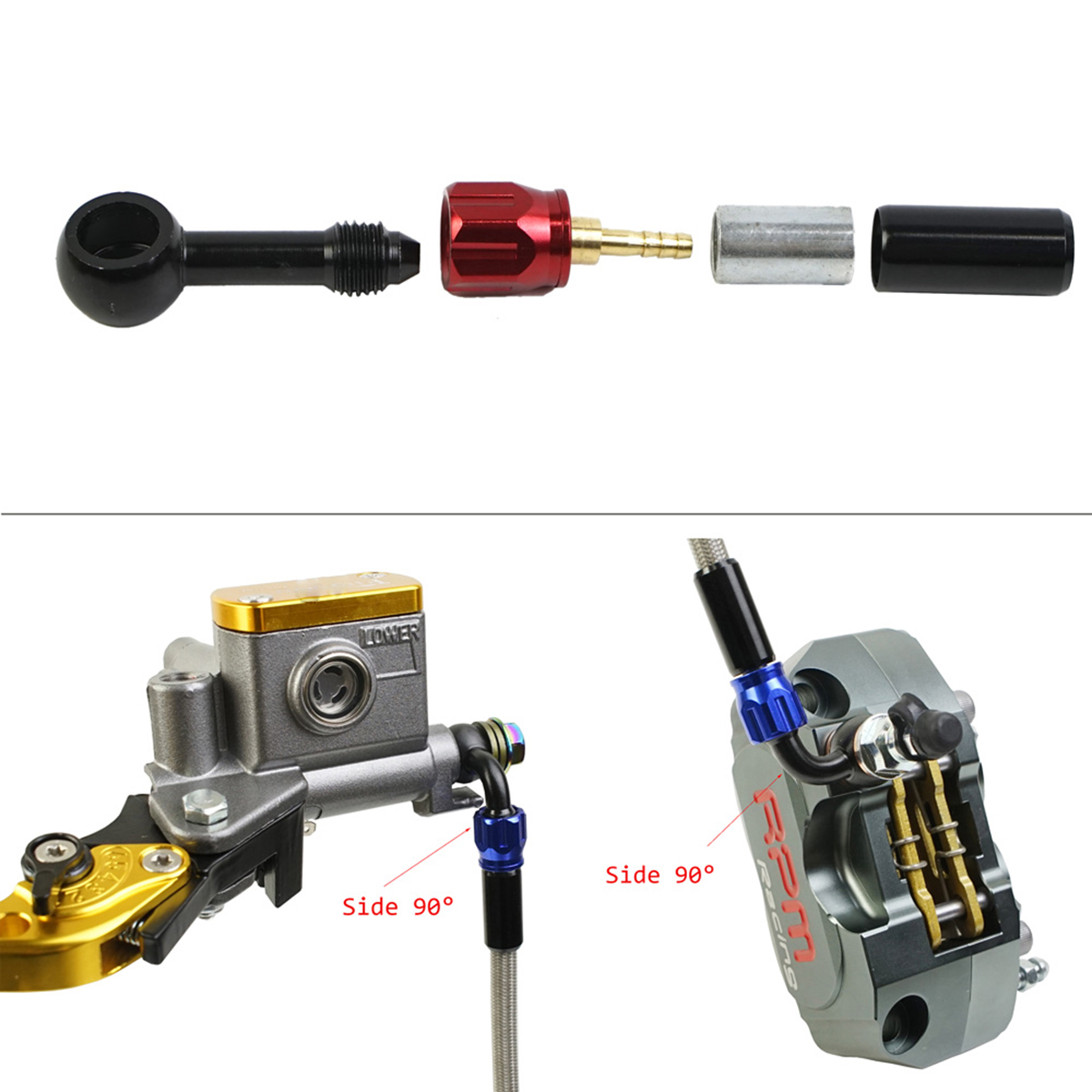 Brake Banjo Fitting Remove Aluminum Moto hydraulic Reinforced Brake ...