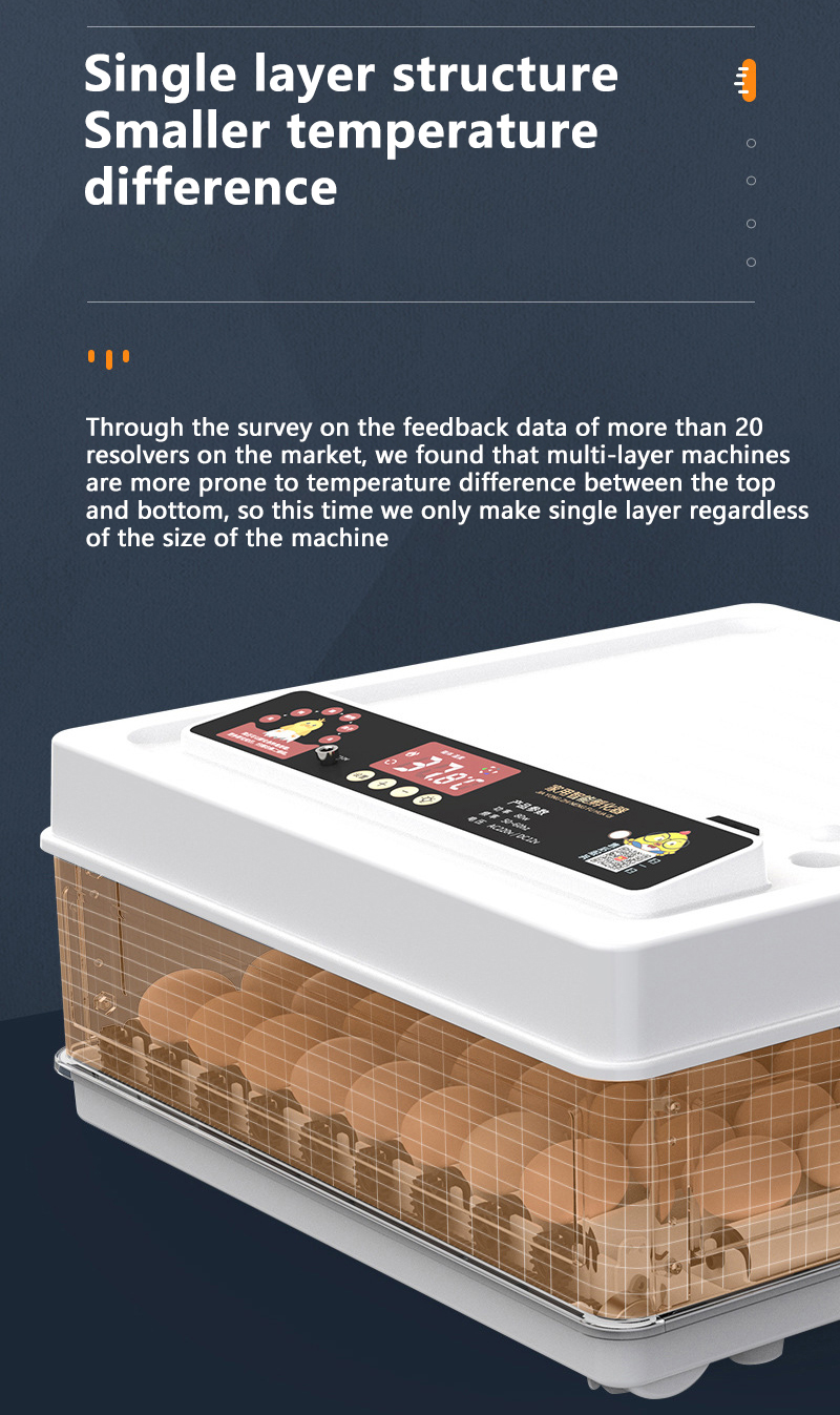 Automatic egg incubator Intelligent digital incubator farm incubator Egg Incubator 130 eggs ...