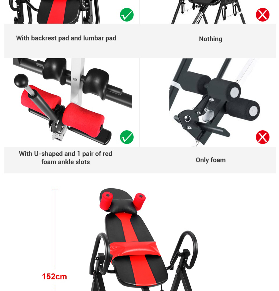 Heavy Handstand Machine Gravity Inversion Table Foldable Ergonomic ...