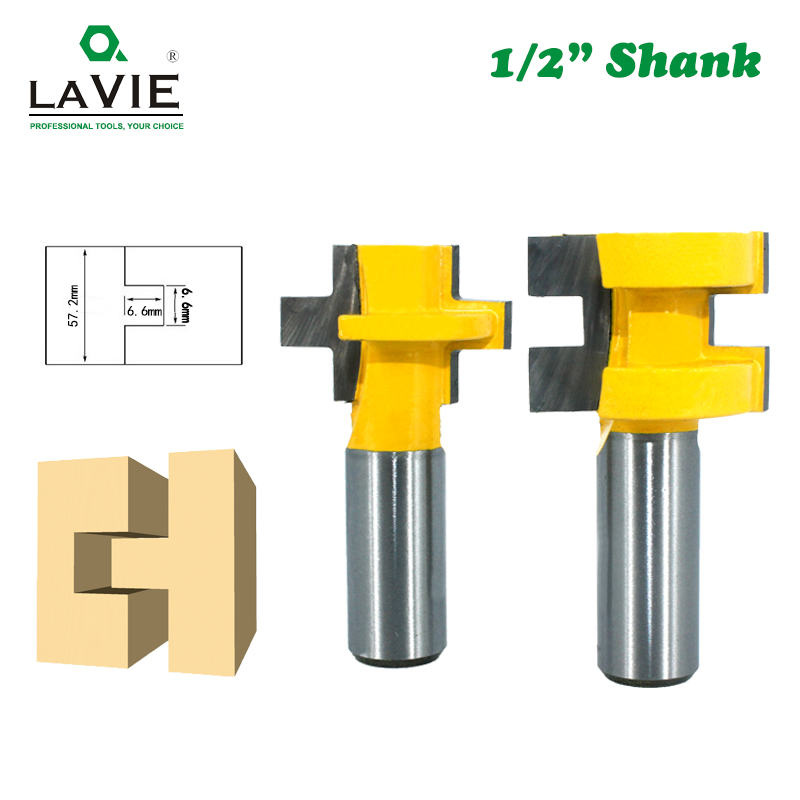 LAVIE 2pcs 1/2inch Shank T-Slot Square Tooth Tenon Milling Cutter ...