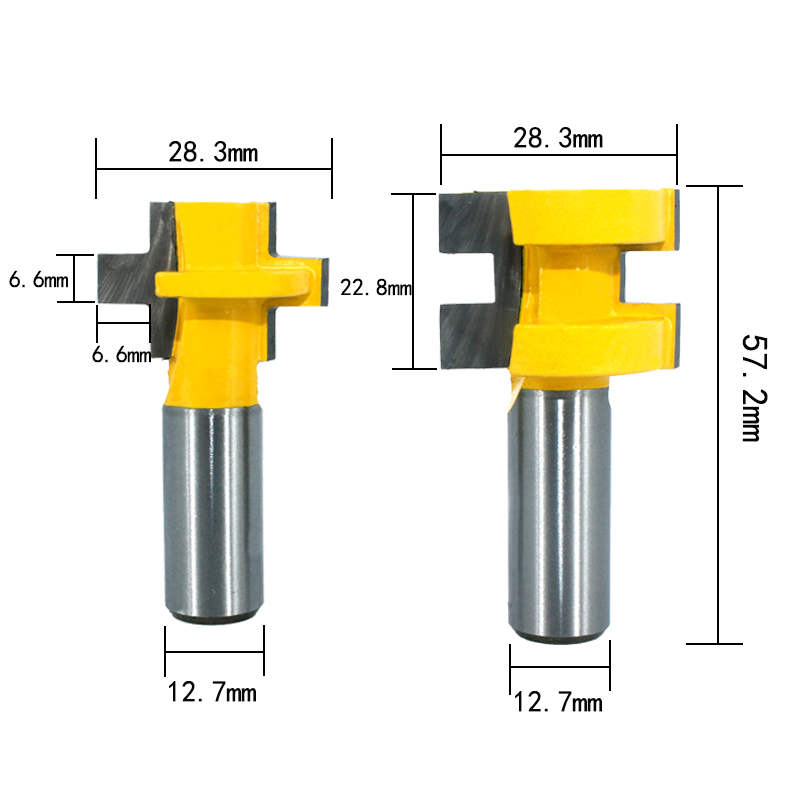 LAVIE 2pcs 1/2inch Shank T-Slot Square Tooth Tenon Milling Cutter ...